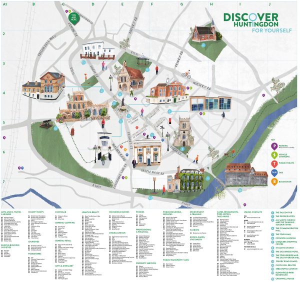 Shops and services map • Discover Huntingdon